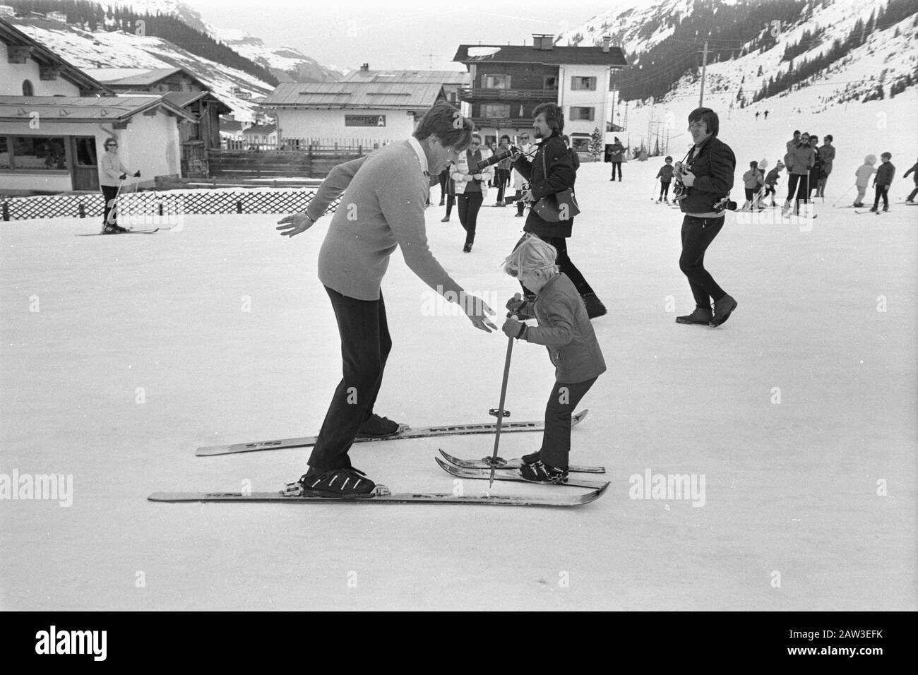 Princess Beatrix, Prince Claus and children on a skiing holiday in Lech ...