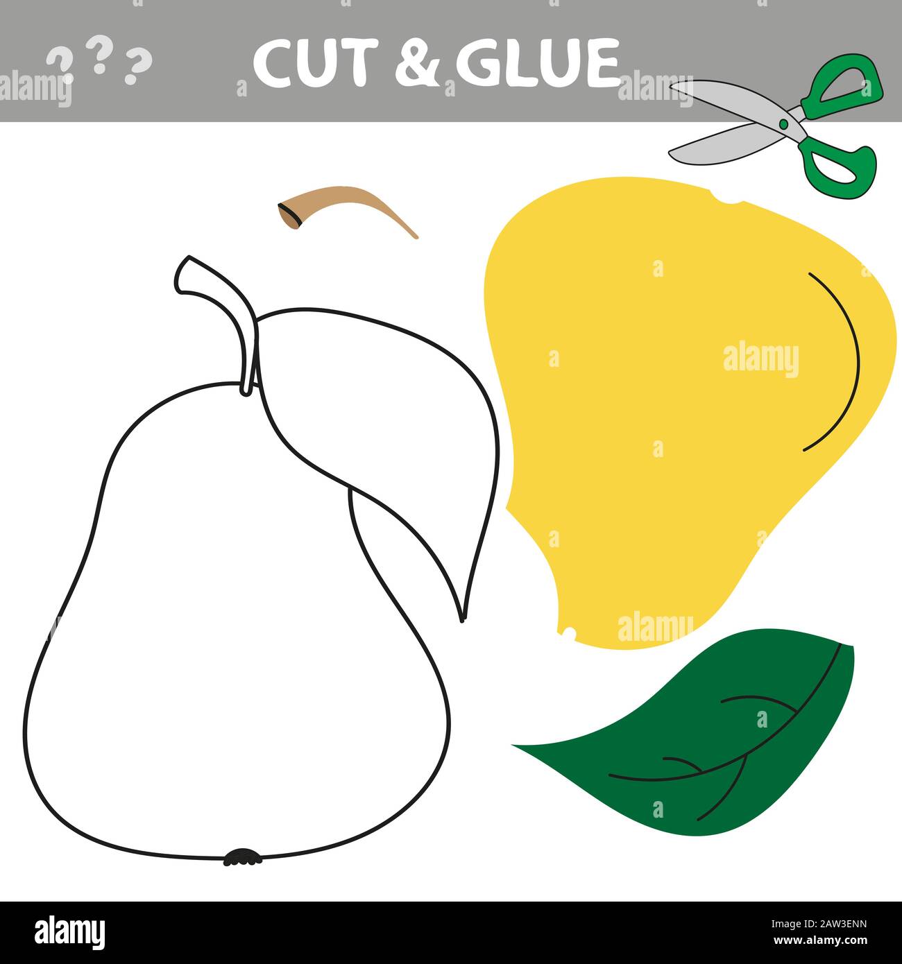 Education paper game for preshool children. Paper crafts for kids. Use ...