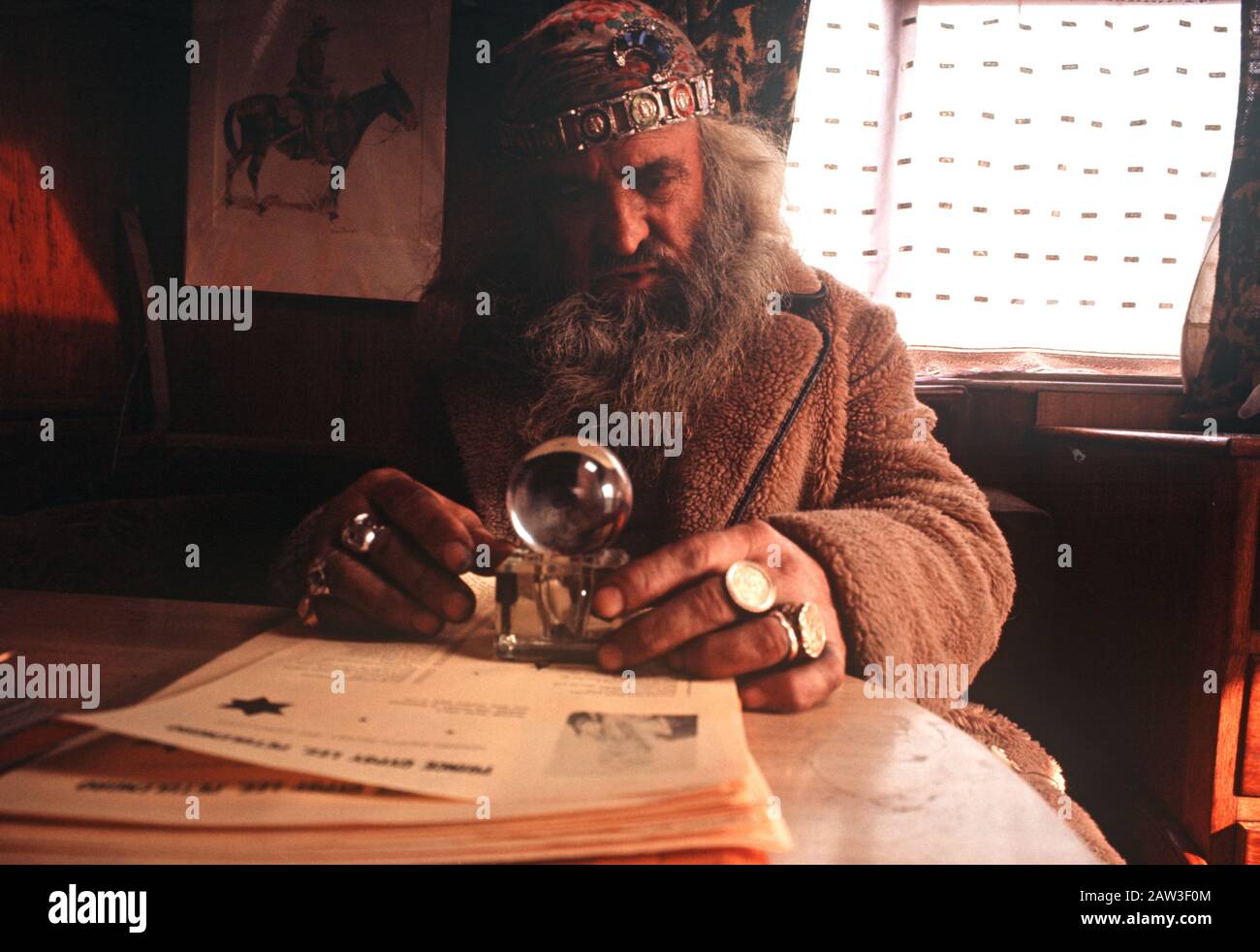 Prince Gypsy Lee, fortune teller, Hampstead Heath Fair, London Stock ...