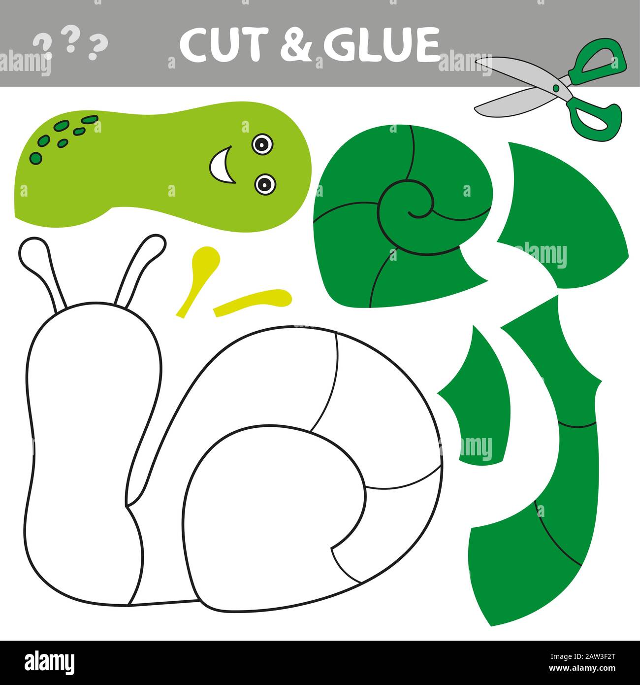 Use scissors and glue and restore the picture inside the contour. Easy ...