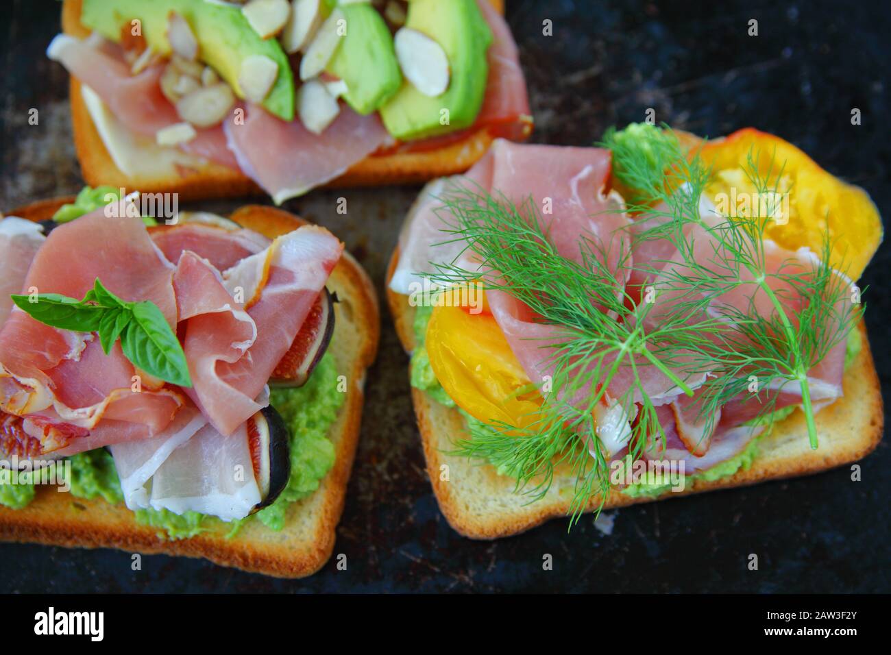 Open faced sandwiches hi-res stock photography and images - Alamy