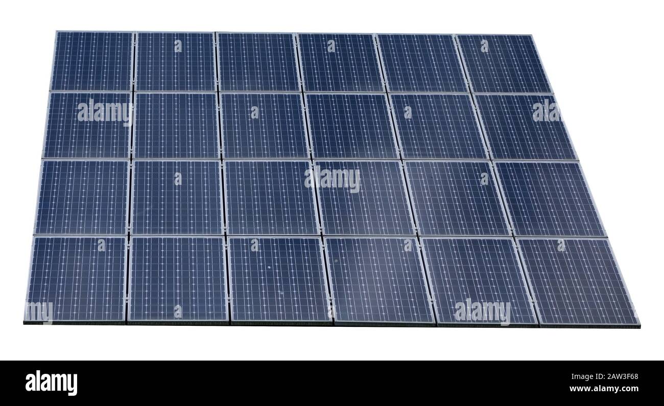 Solar panel isolated on white background Stock Photo - Alamy