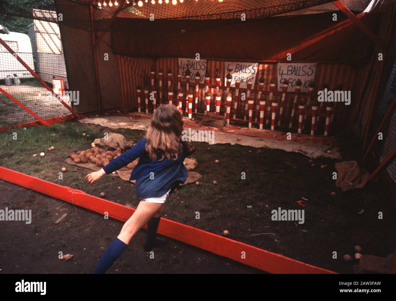 Coconut shy, Hampstead Heath Fair in the 70s, London Stock Photo - Alamy