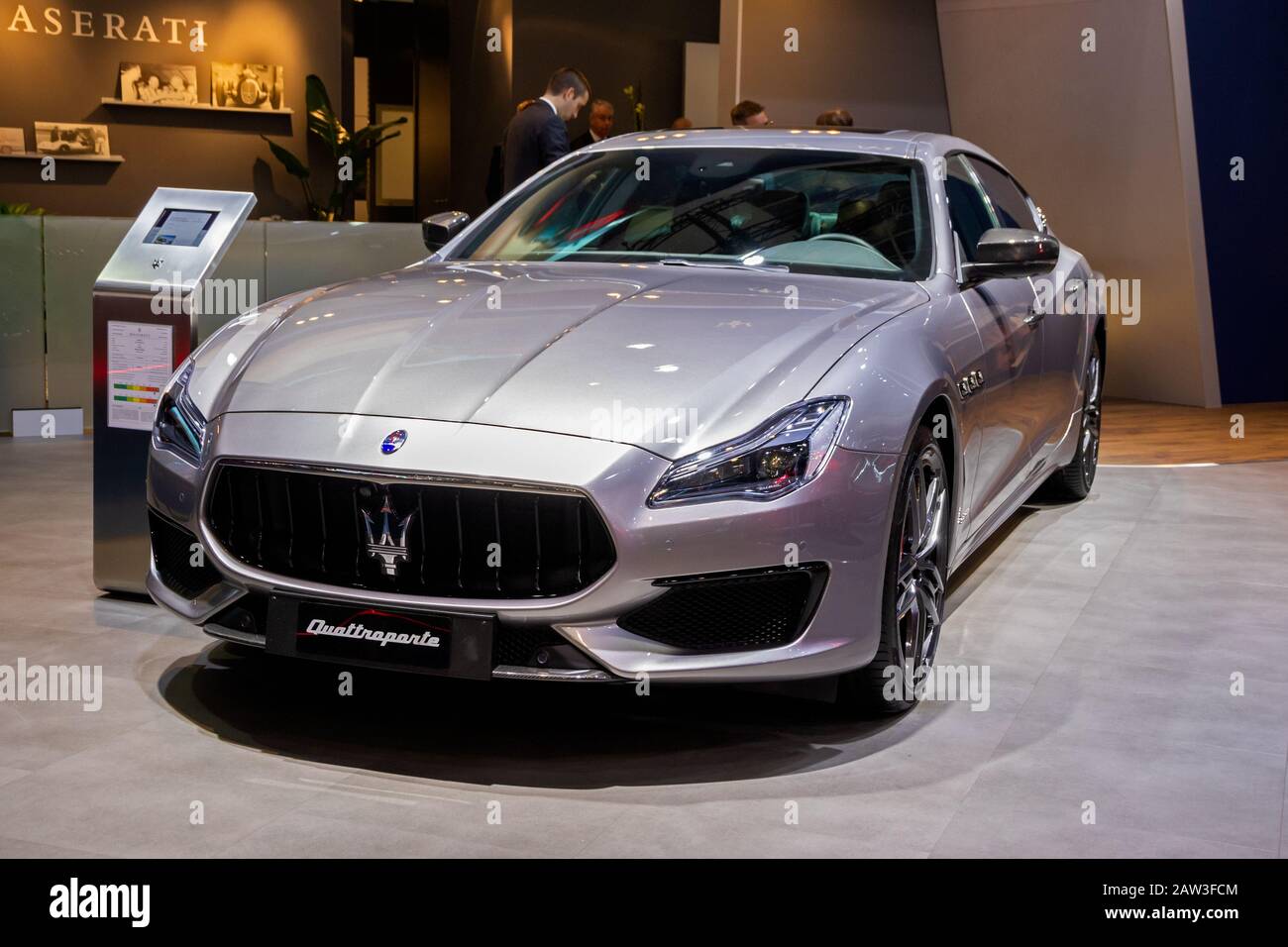 BRUSSELS - JAN 9, 2020: Maserati Quattroporte luxury saloon car model ...
