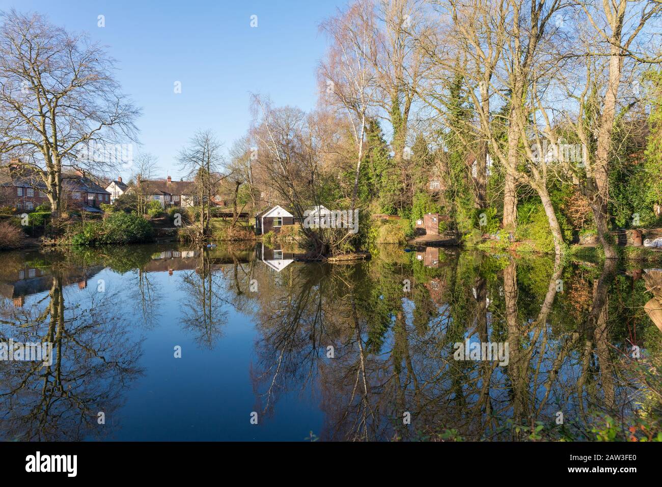 The pool at the centre of the Moor Pool Estate which is a garden suburb ...