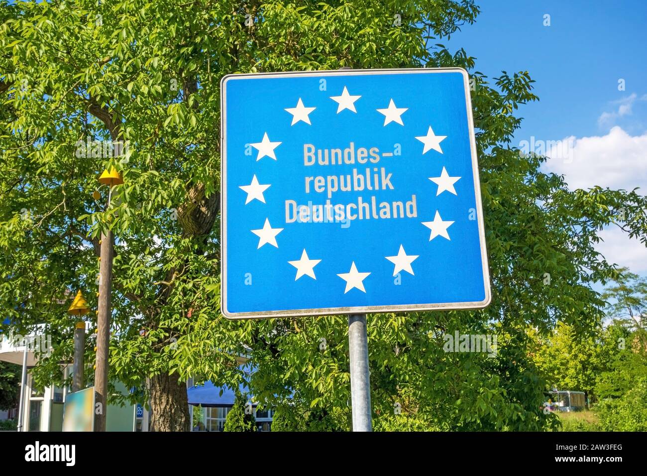 European border sign of Germany Stock Photo - Alamy