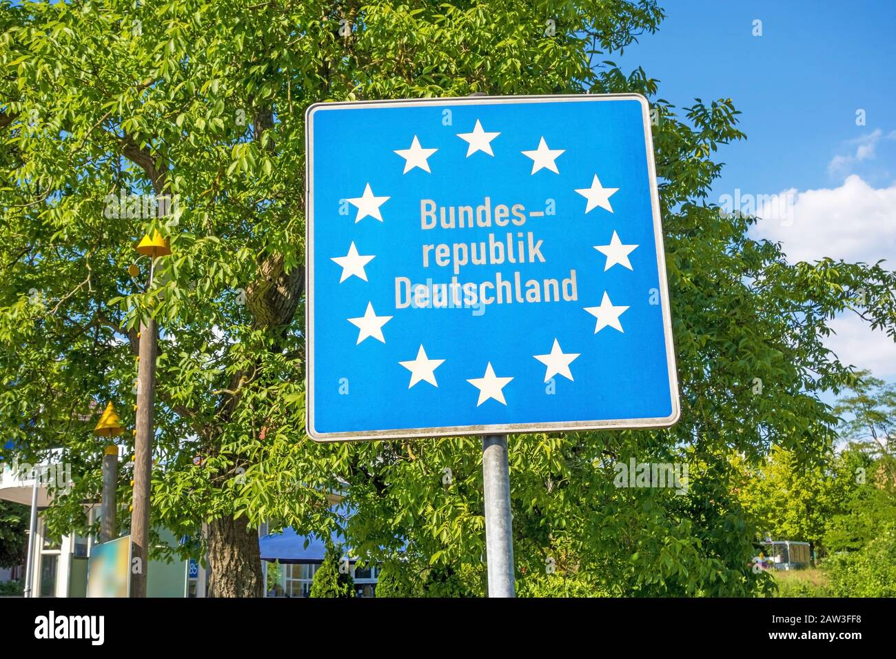 European border sign of Germany Stock Photo - Alamy