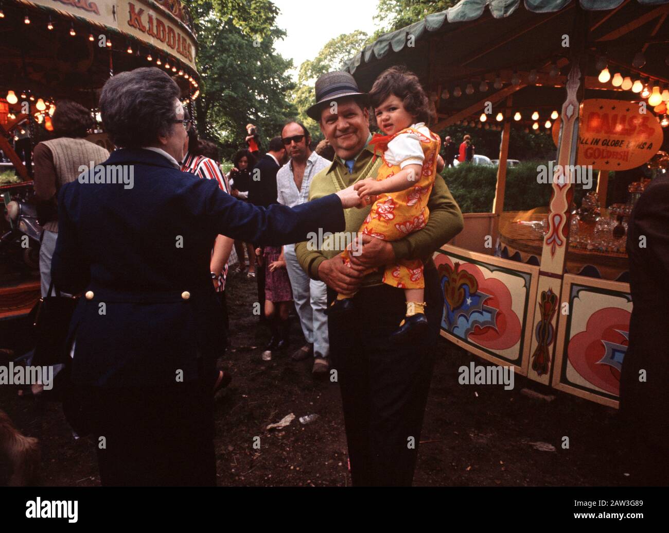Family at Hampstead Heath Fair in the 70s, London Stock Photo - Alamy