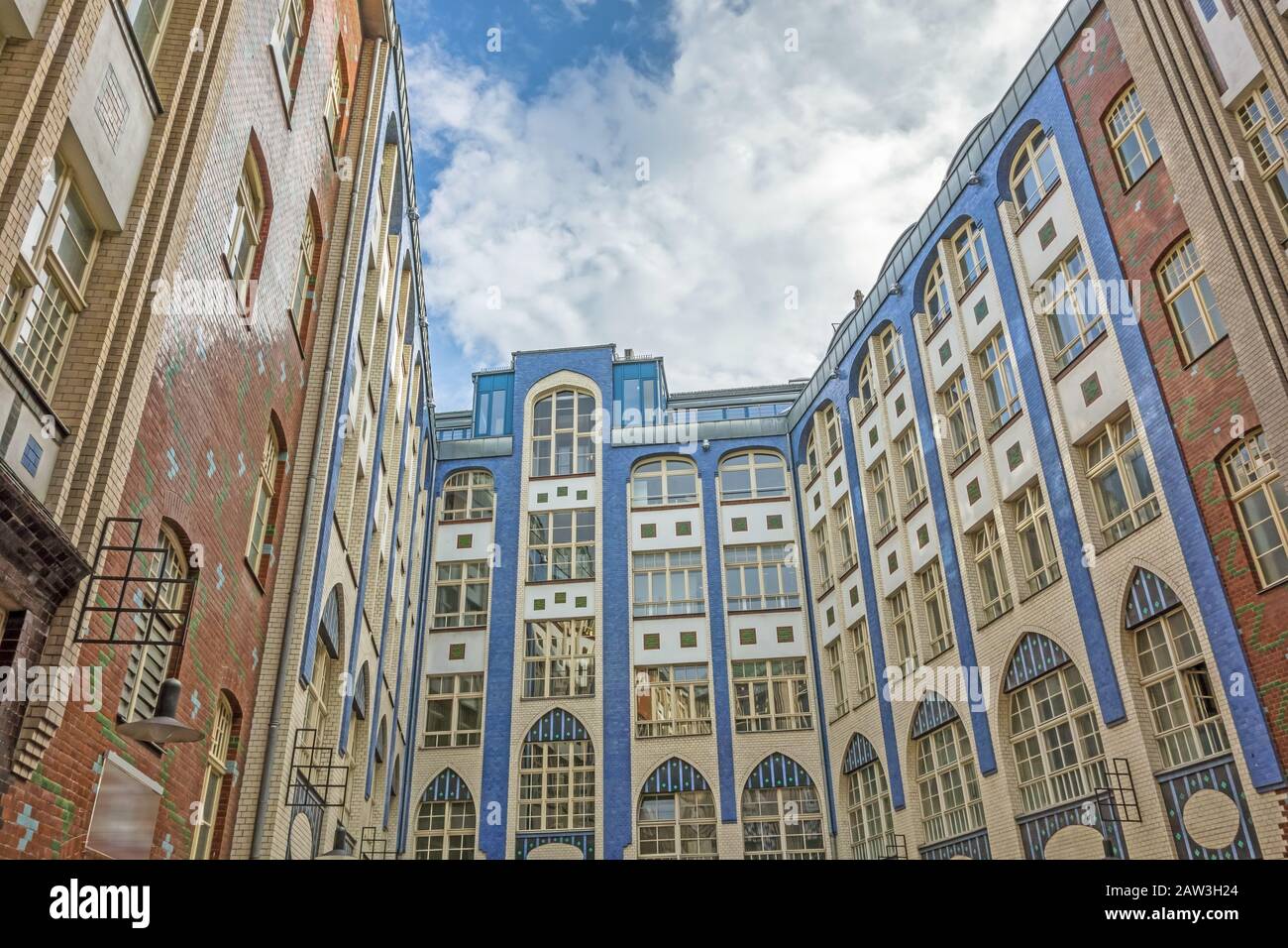Facade of one of the eight yards called Hackesche Hoefe in the district ...