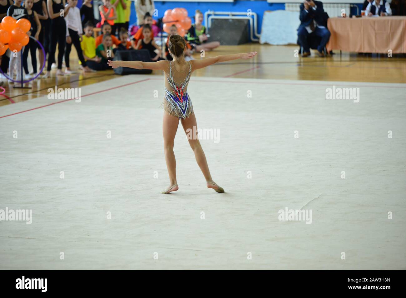 Girl doing rhythmic gymnastics Stock Photo - Alamy