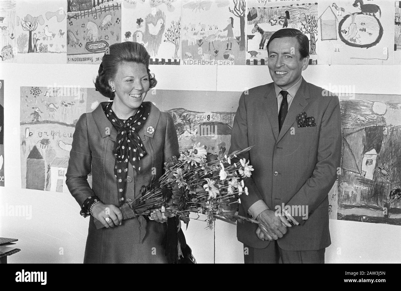 Princess Beatrix opens children's exhibition, Soest; Beatrix and Claus ...