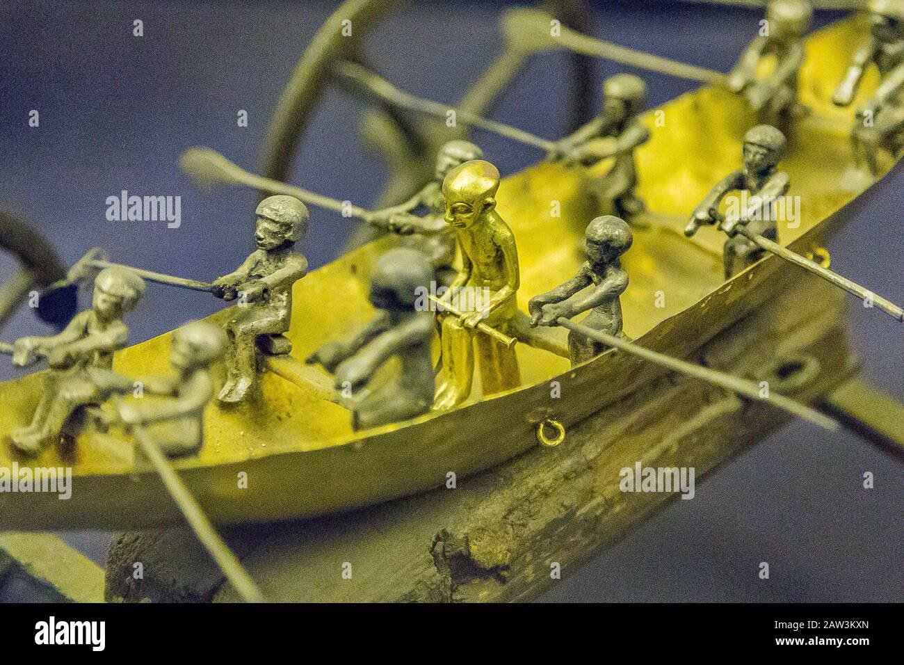 Egypt, Cairo, Egyptian Museum, a barque found in the tomb of the queen ...