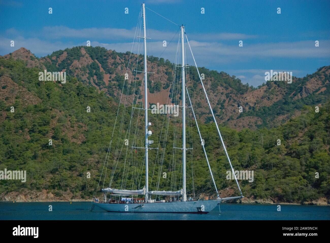 Gullet trip on Turkish coast Stock Photo - Alamy