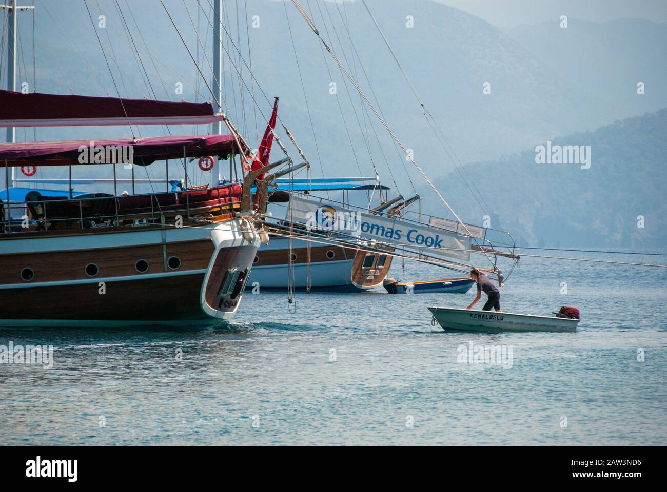 Gullet trip on Turkish coast Stock Photo - Alamy