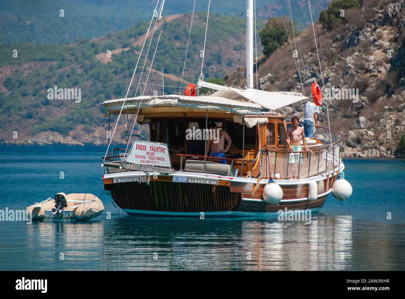 Gullet trip on Turkish coast Stock Photo - Alamy