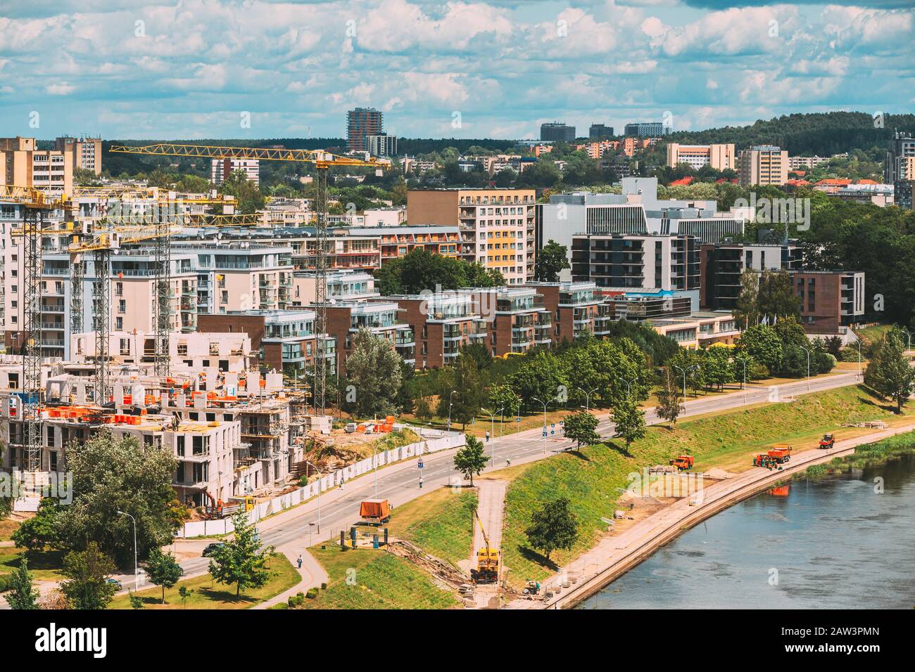 Vilnius, Lithuania. Construction Development Of Residential Houses In ...