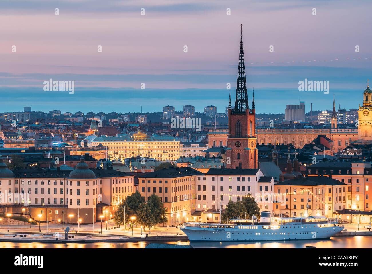 Stockholm, Sweden. Scenic View Of Stockholm Skyline At Summer Evening ...