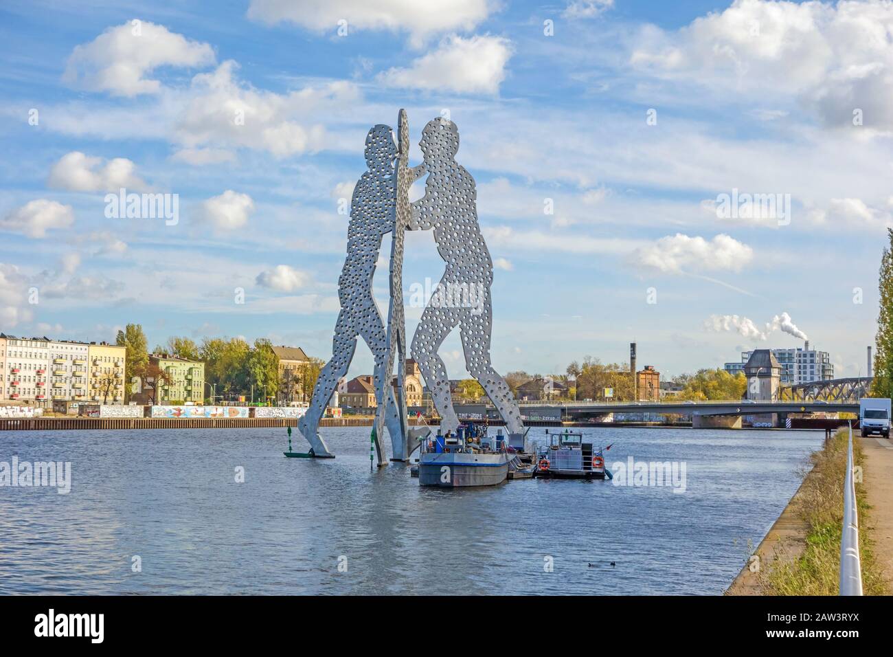 Berlin, Germany - October 29, 2013: Molecule Man sculpture by Jonathan ...