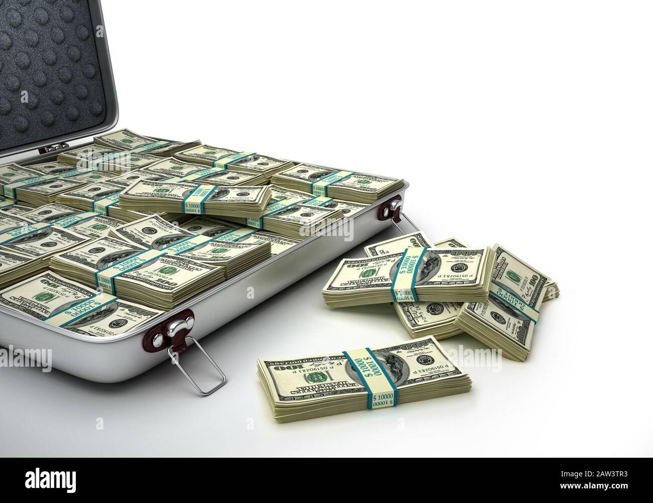 Briefcase full 100 dollar bills hi-res stock photography and images - Alamy