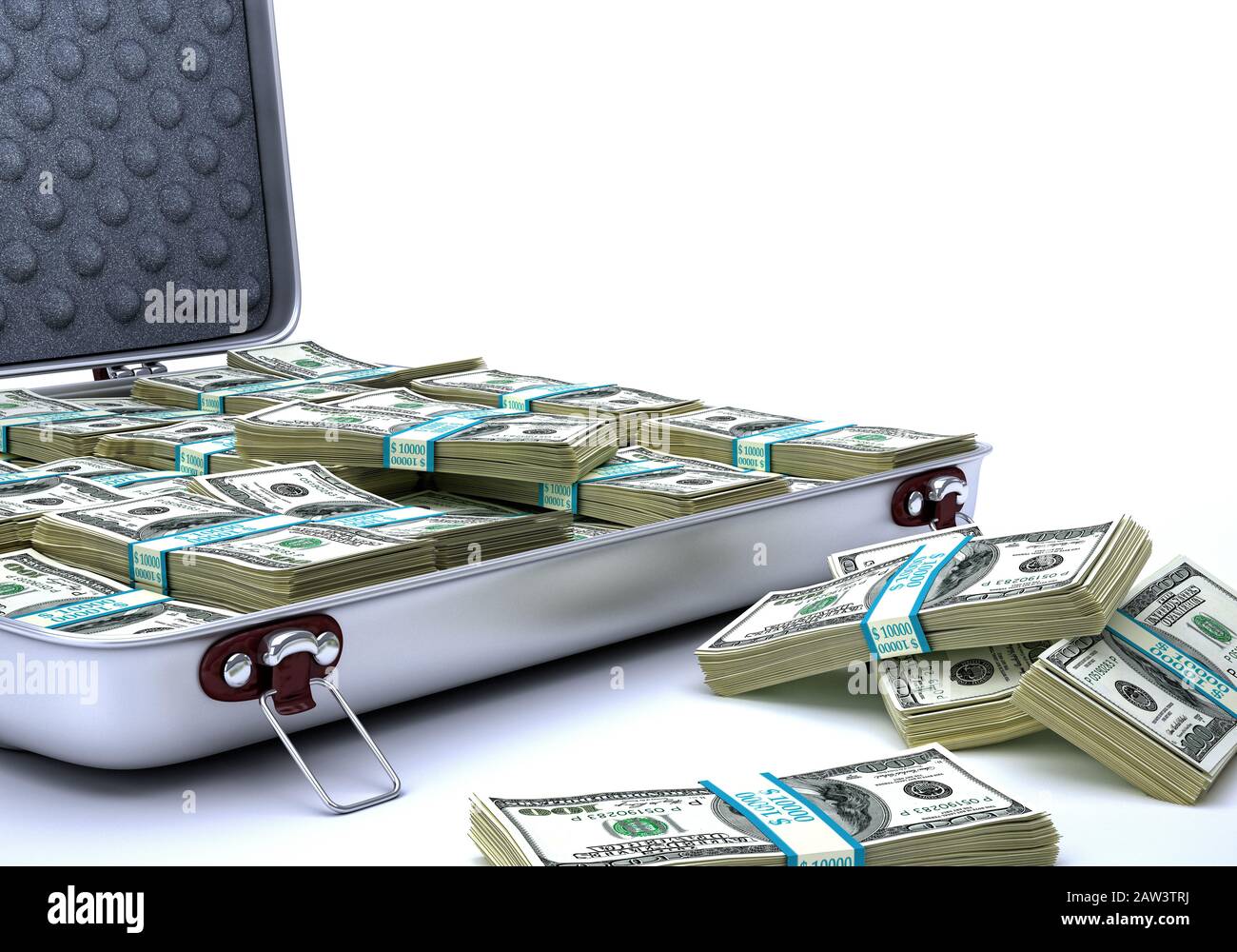 Briefcase full 100 dollar bills hi-res stock photography and images - Alamy