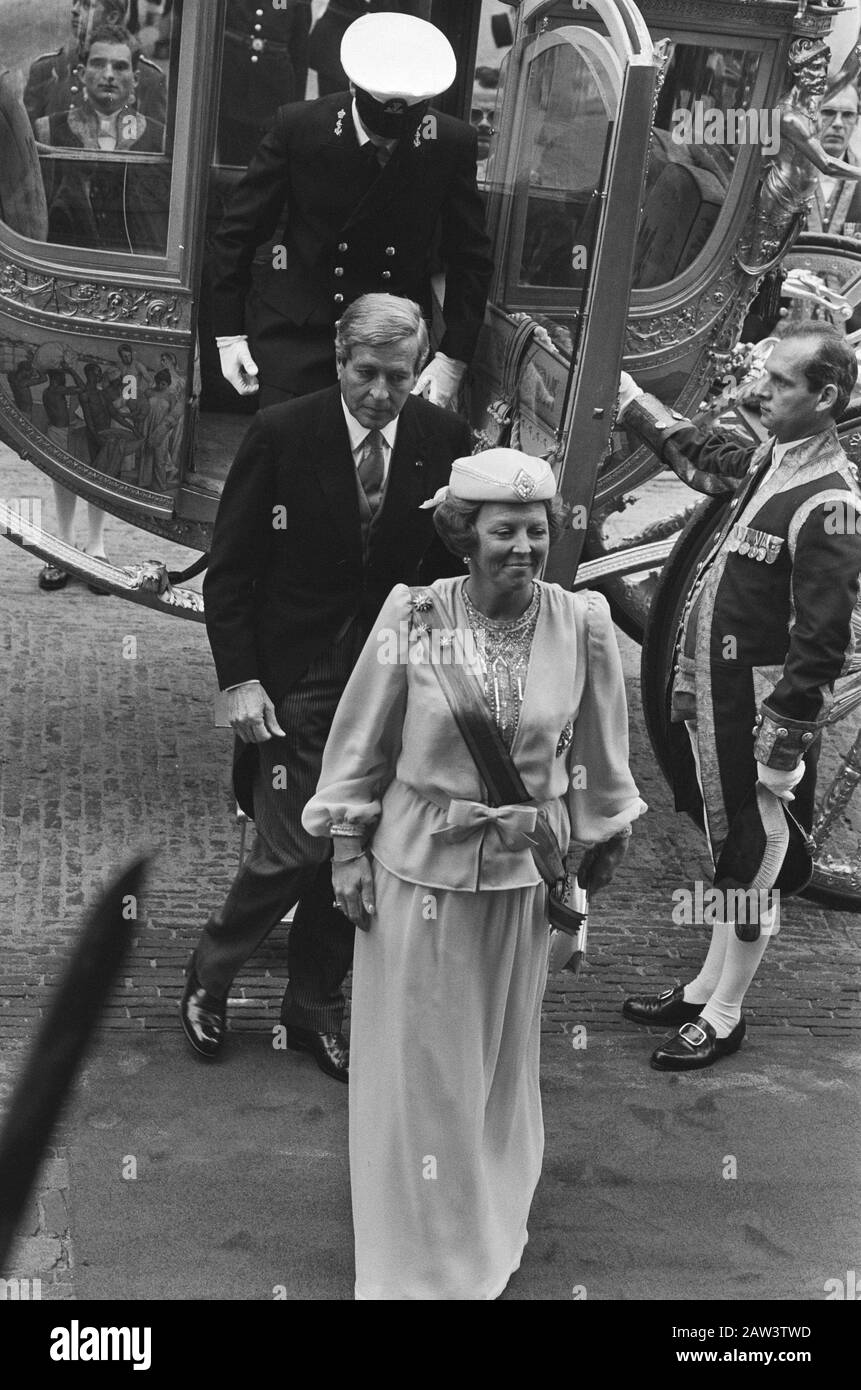 Budget Day 1985, opening of the States General; Beatrix (for), Prince ...