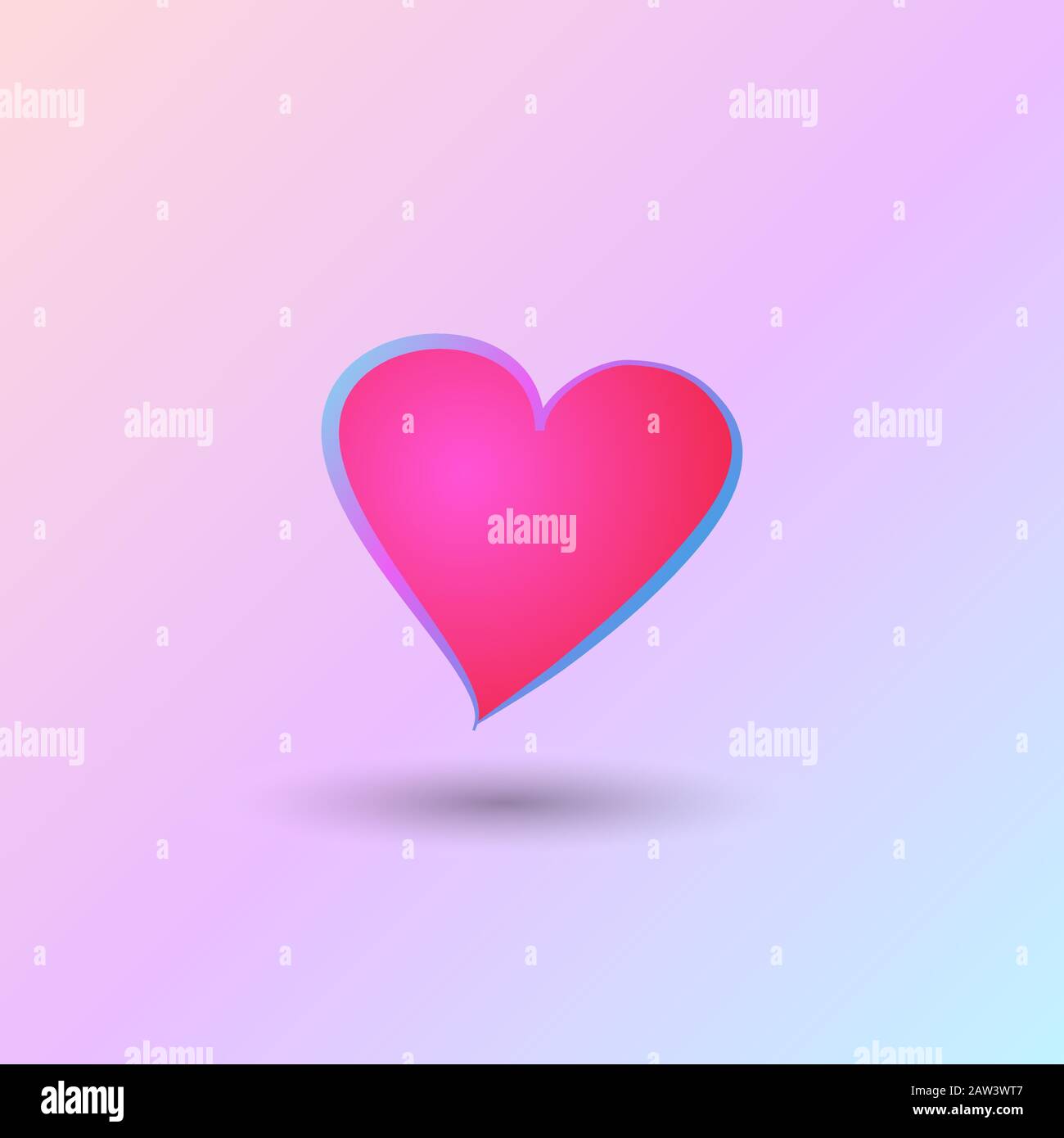 Floating Magenta heart Symbol on Pinky Violet Gradation Color, Colorful ...