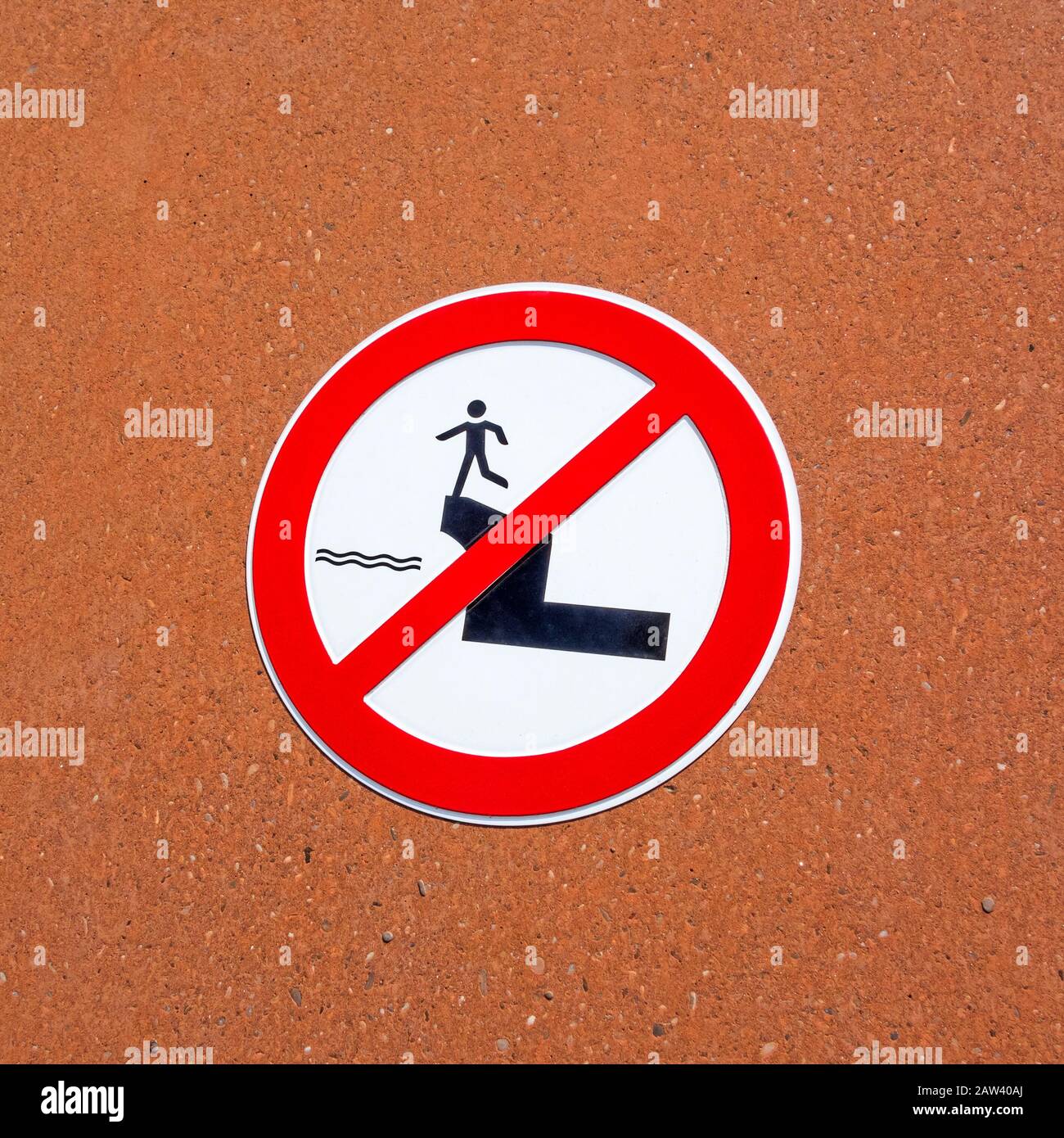 traffic sign riverside, pedestrian, walker - risk of falling Stock ...