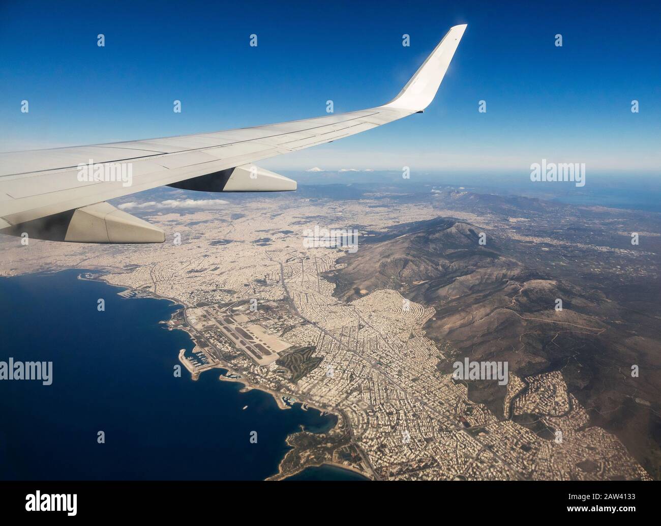 Athens city, as seen from the plane Stock Photo - Alamy