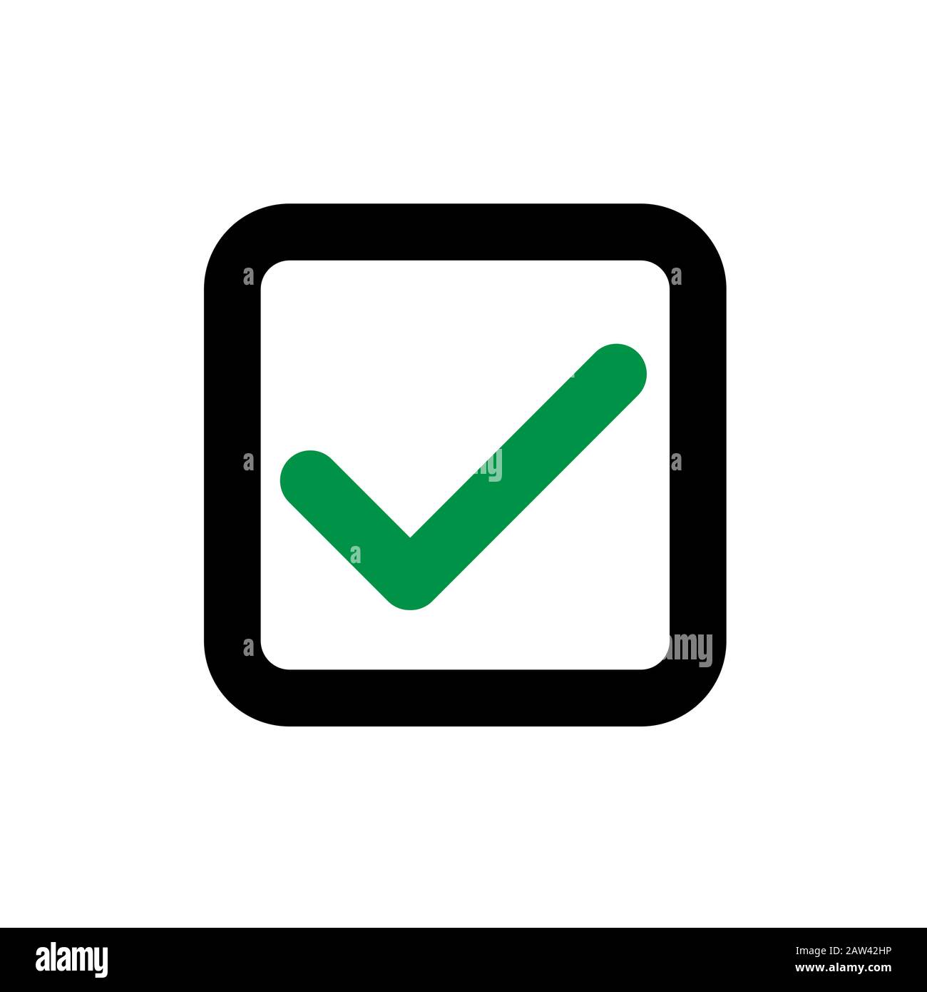 Check mark icon vector illustration. Linear symbol with thin outline ...