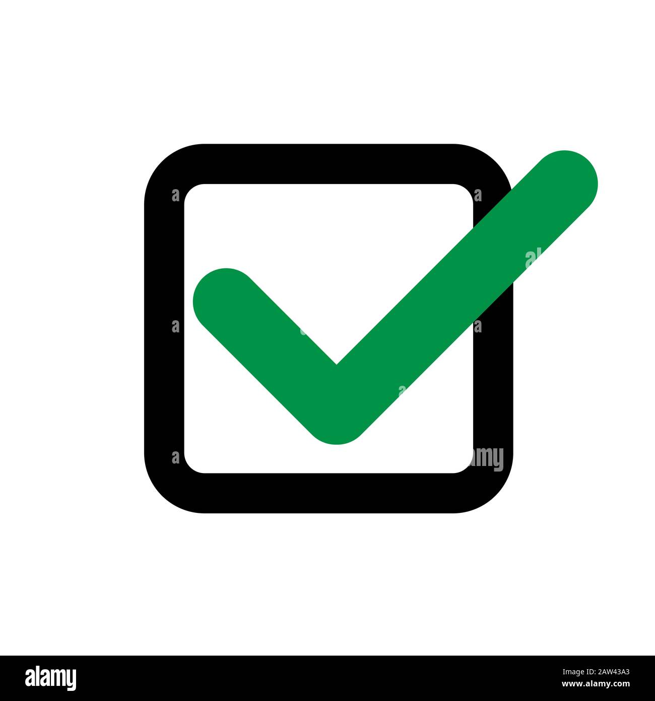 Check mark icon vector illustration. Linear symbol with thin outline ...