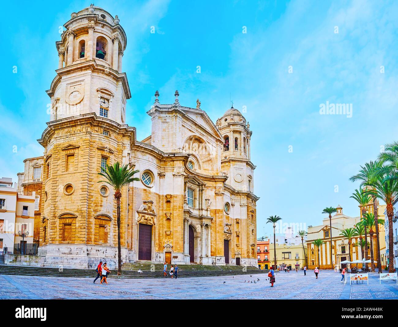 CADIZ, SPAIN - SEPTEMBER 20, 2019: The stone Cathedral of Cadiz boasts ...