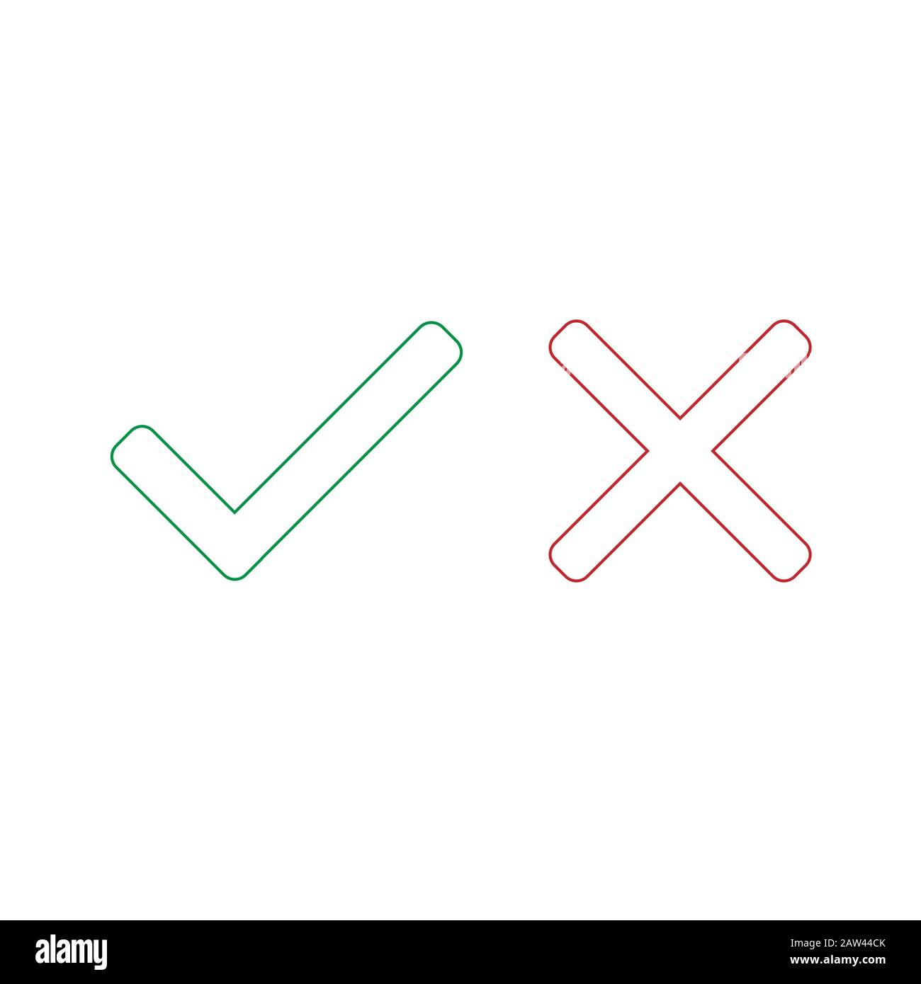 Checkmark And X Icon Premium Vector | Tick And Cross Signs Checkmark