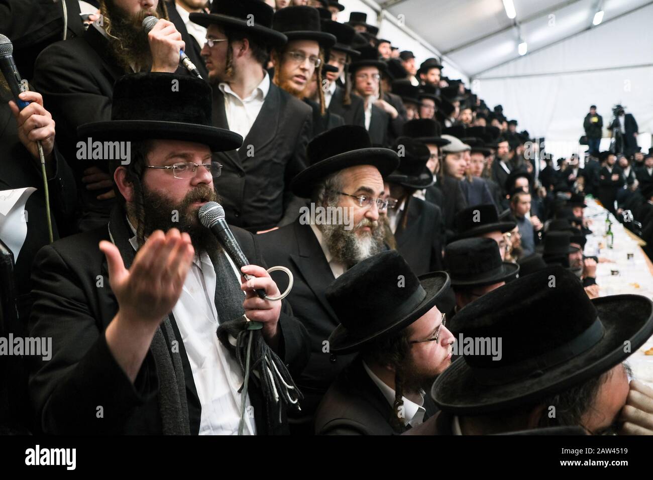 Poland, Lelow- 2 February 2020: Hassidic jews celebrating during ...