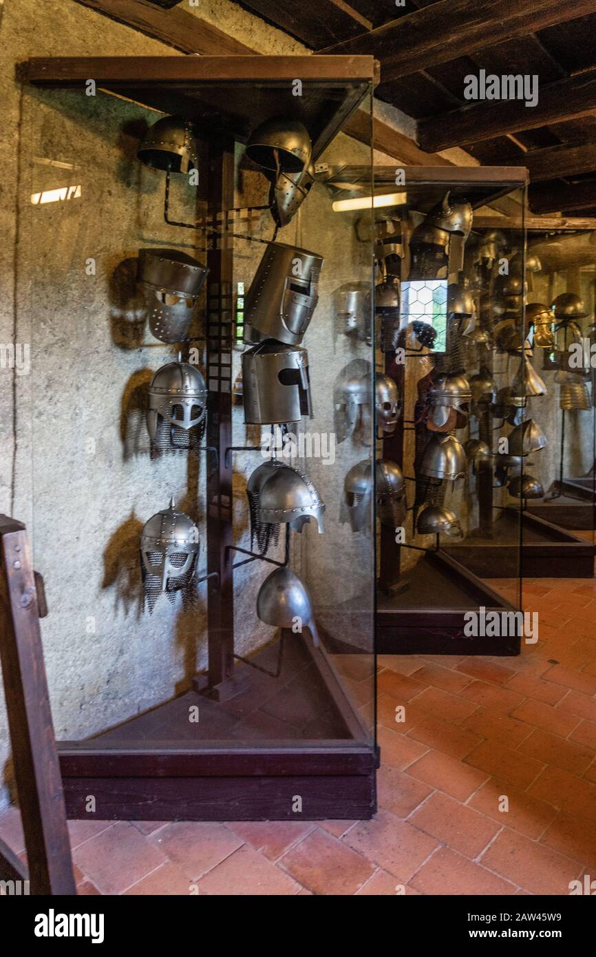 Armor exposition Castle district street of Prague in Czech Republic ...