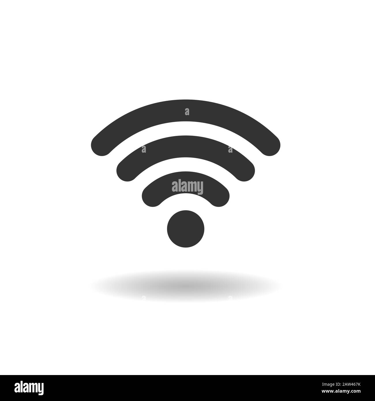 WIFI Black Icon isolated Vector Illustration of wifi sign Wireless ...