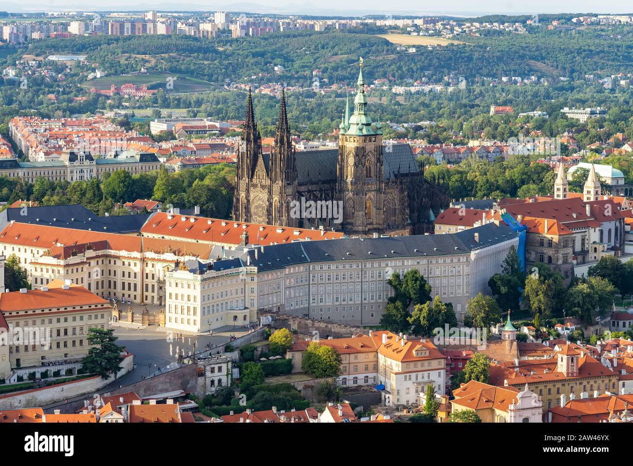 Aerial view of Prague Czech Republic from Petrin Hill observation Tower Stock Photo - Alamy