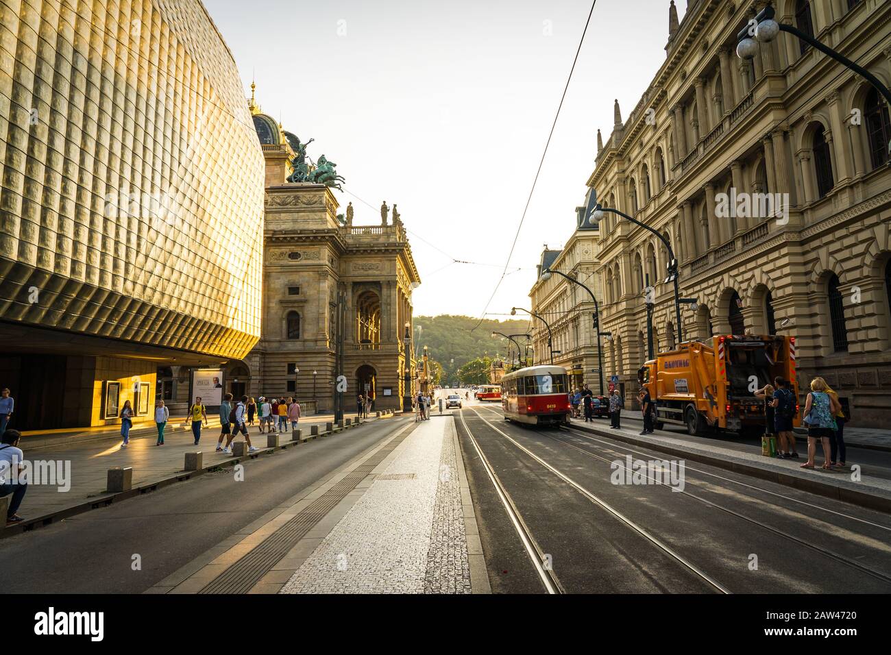 Architecture and cityscape street of Prague in Czech Republic Stock ...