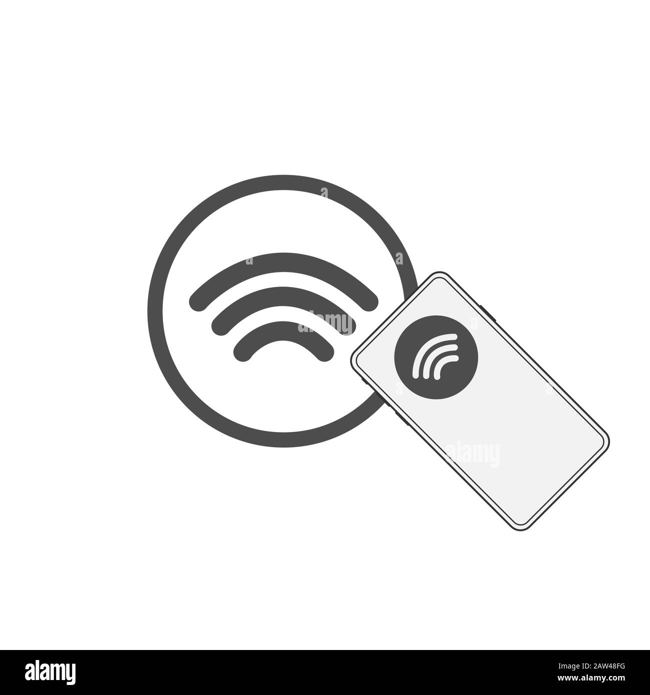 Contactless NFC wireless pay sign logo. Credit card nfc payment vector ...