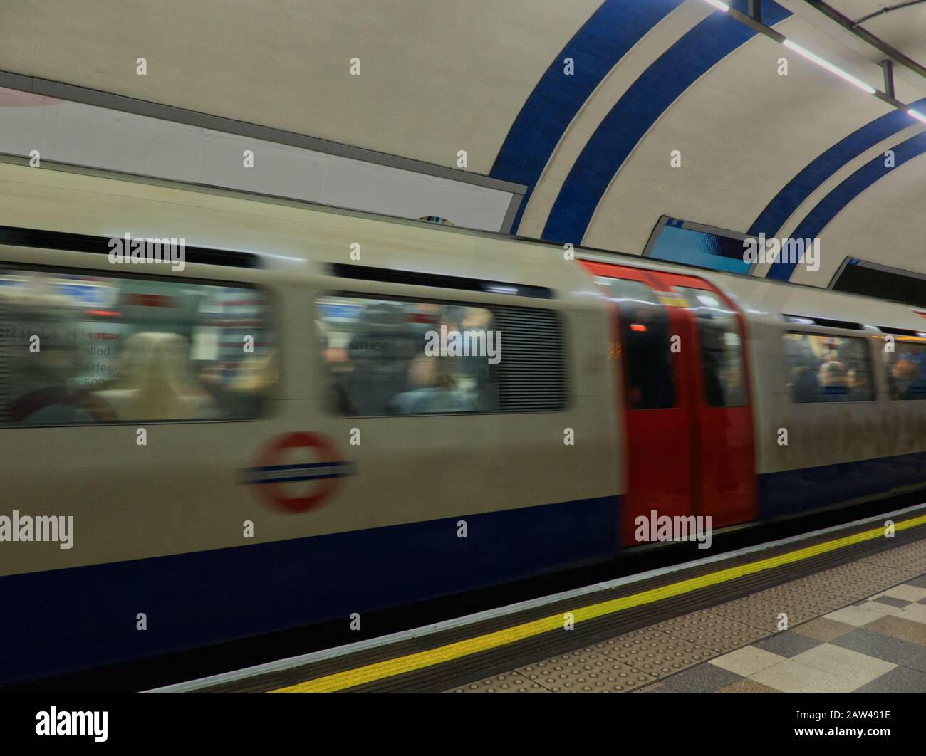 London Underground with movement effect to create the feeling of motion ...