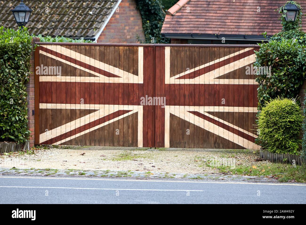 Gate with a union jack flag design hi-res stock photography and images ...