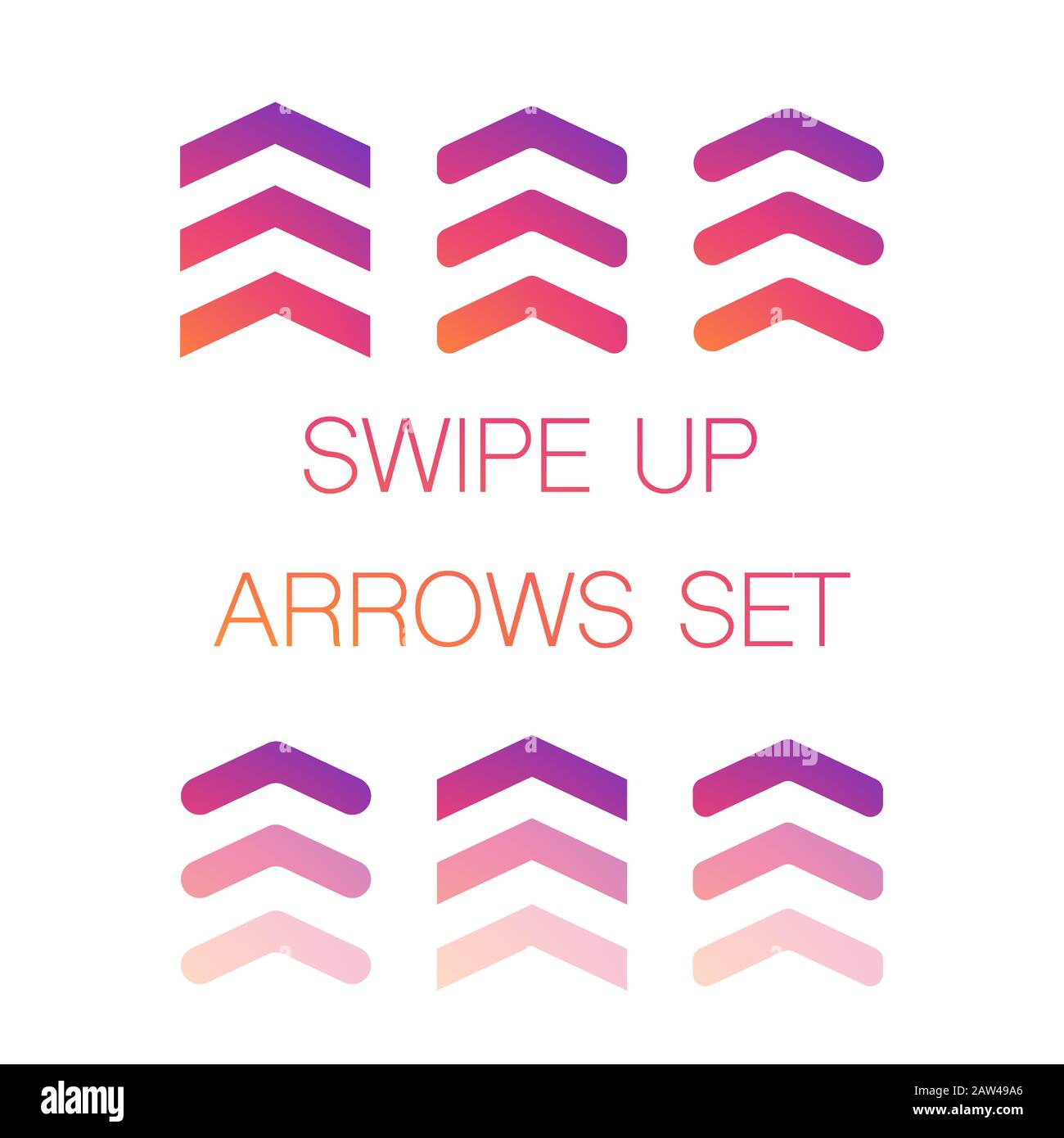 Swipe up, set of buttons for social media. Arrows, buttons and web ...