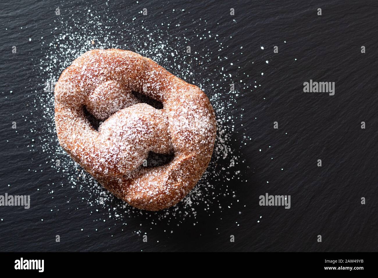 Food concept single Beignet French yeast doughnut deep-fried choux ...