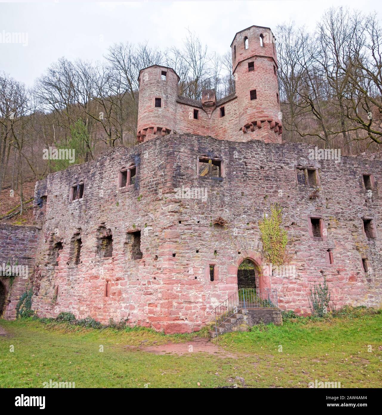 Fortress named Bergfeste Dilsberg - ruin on a hilltop overlooking the ...