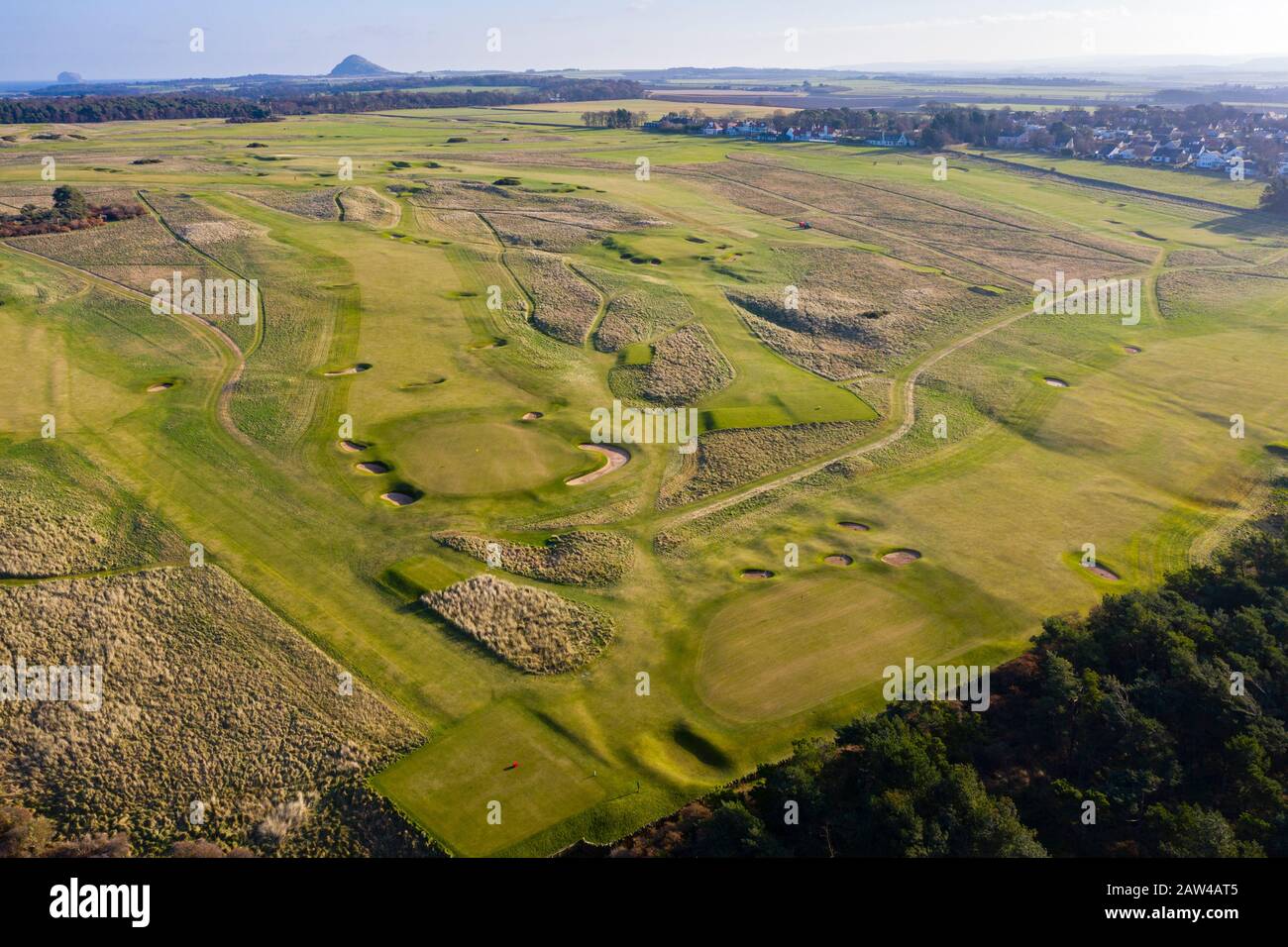 Aerial view of Muirfield Golf Course in Gullane , East Lothian ...