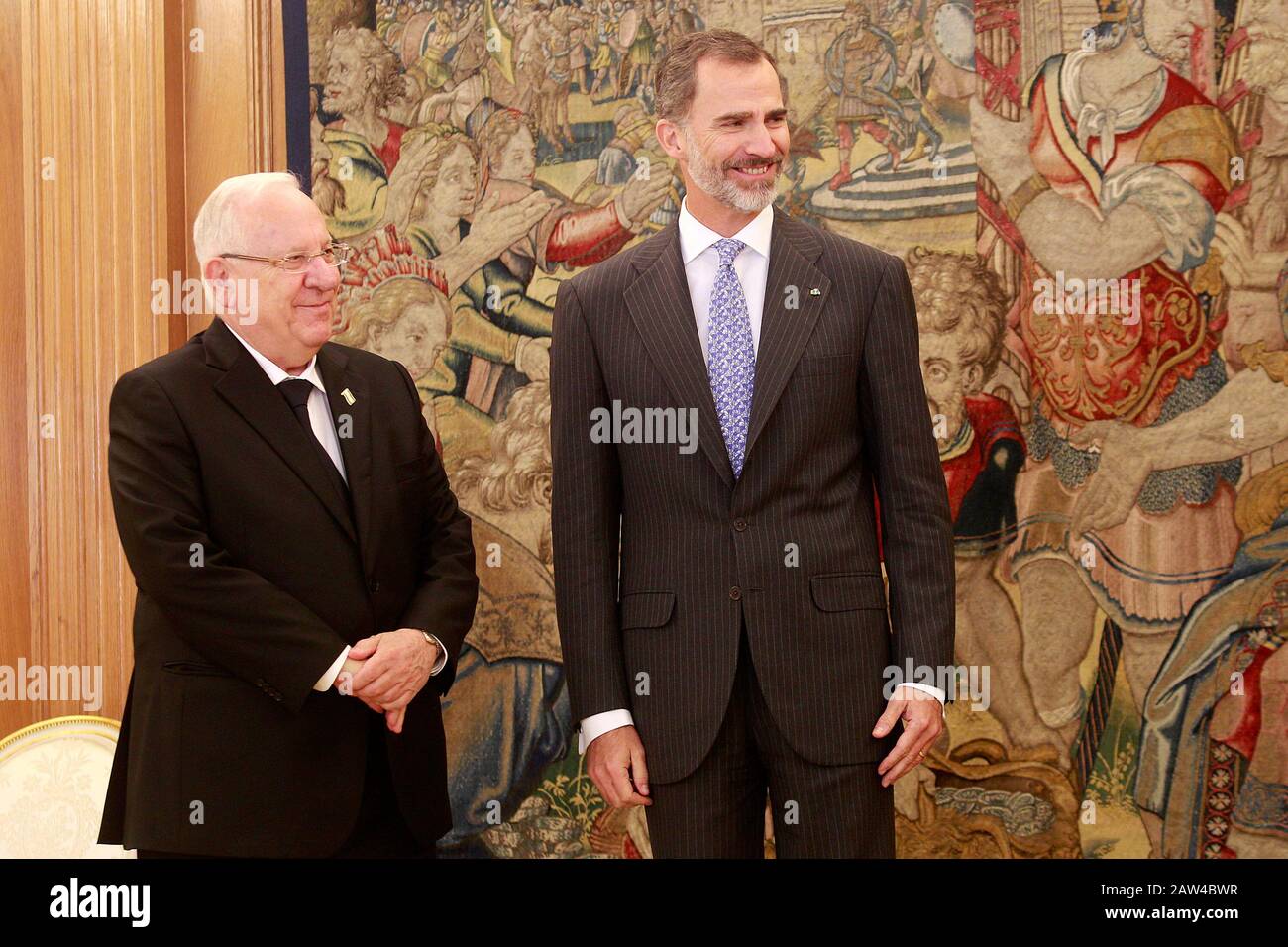 King Felipe VI of Spain receives Israeli President Reuven Rivlin for an ...