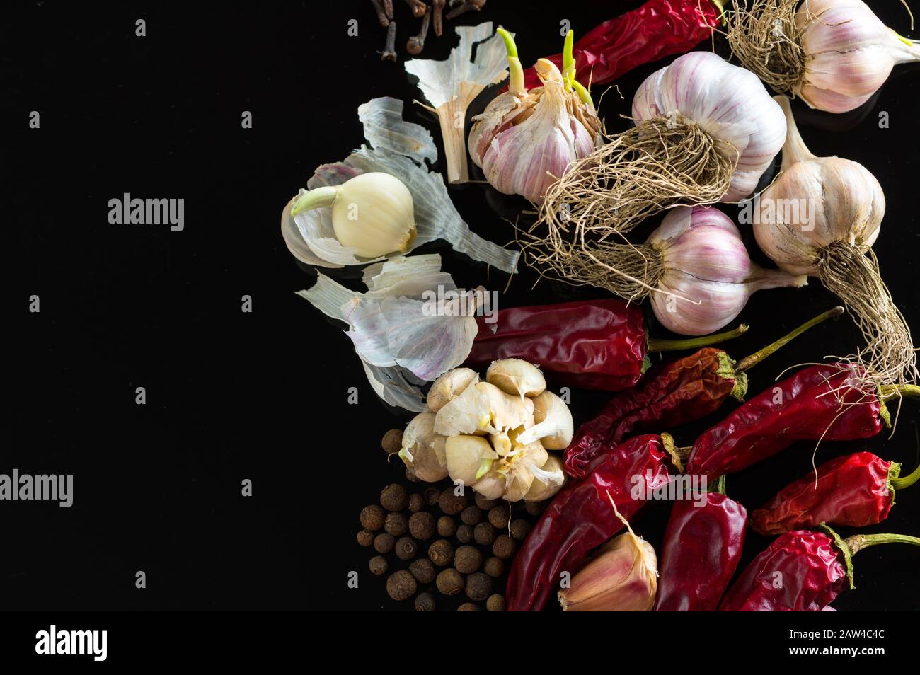hot pepper garlic with spices and ingredients Stock Photo - Alamy