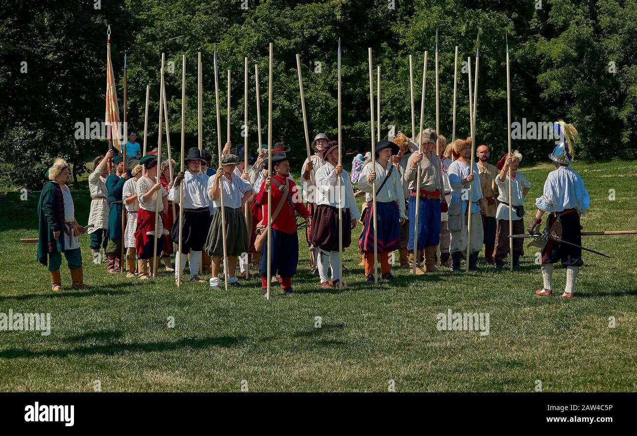Persons in historical costumes at Historical Festival of Times and ...
