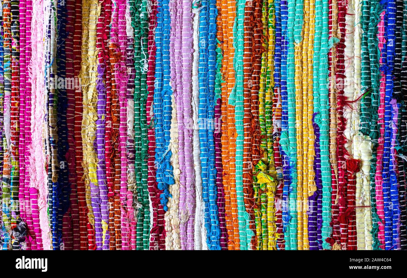 Woven fabrics of the handmade, many colors Stock Photo - Alamy