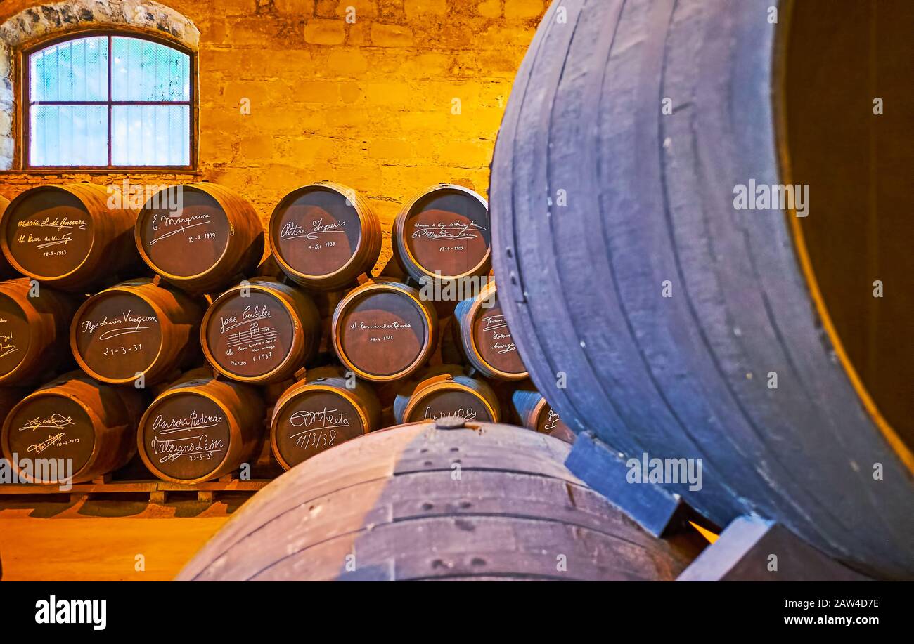JEREZ, SPAIN - SEPTEMBER 20, 2019: Visit King's Winery (Bodega Los ...