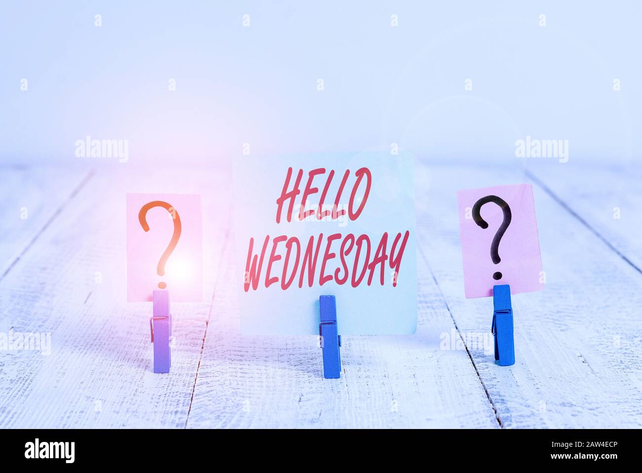 Word writing text Hello Wednesday. Business photo showcasing Hump day ...